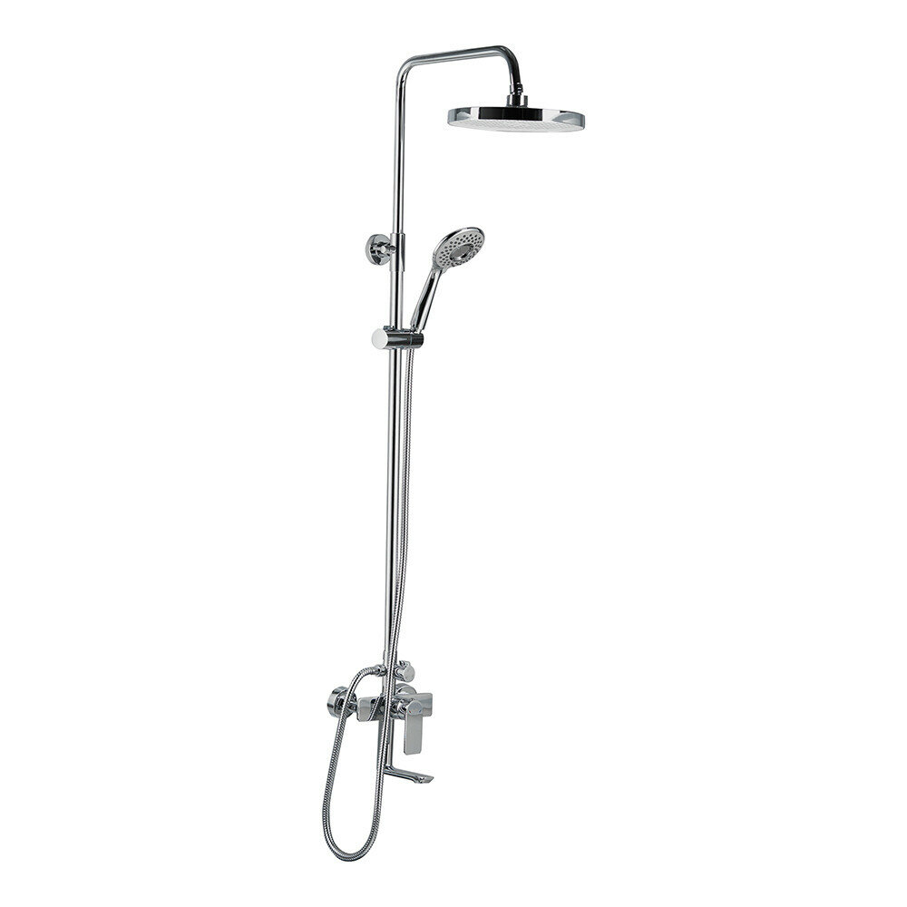 Душевая система Tokito Rain с верхним душем с лейкой с изливом хром (TOK-RAI-1021)