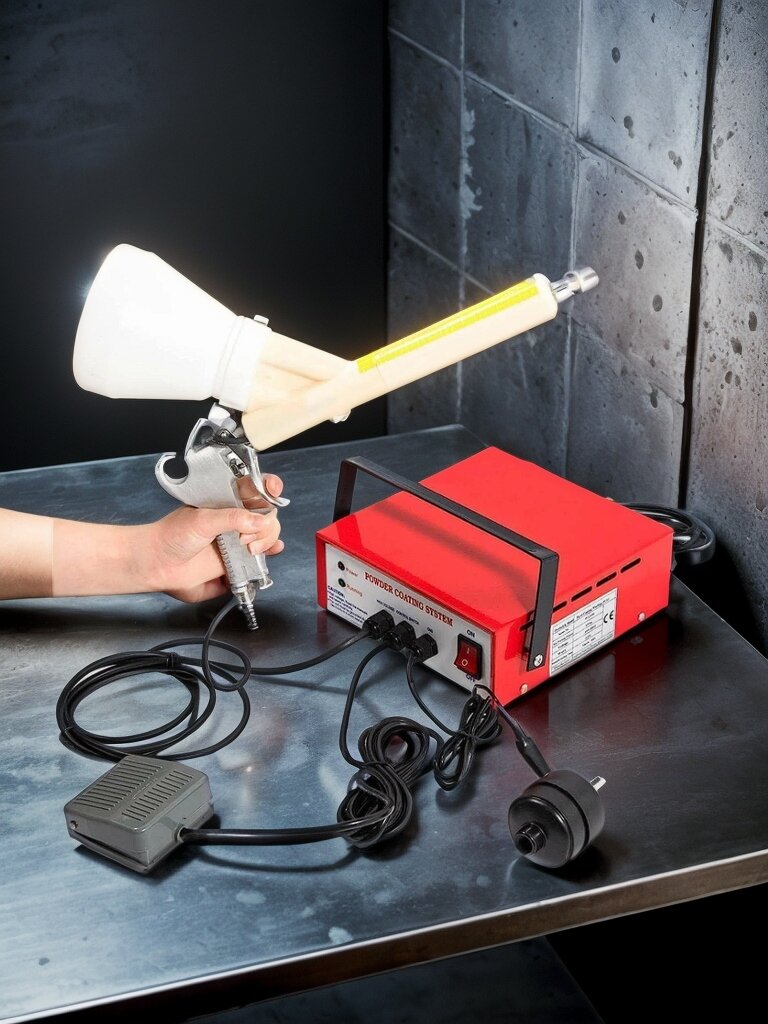 Электростатический пистолет для порошкового покрытия, 5-уровневая регулировка, 30-50кВ, мощность 3,3Вт