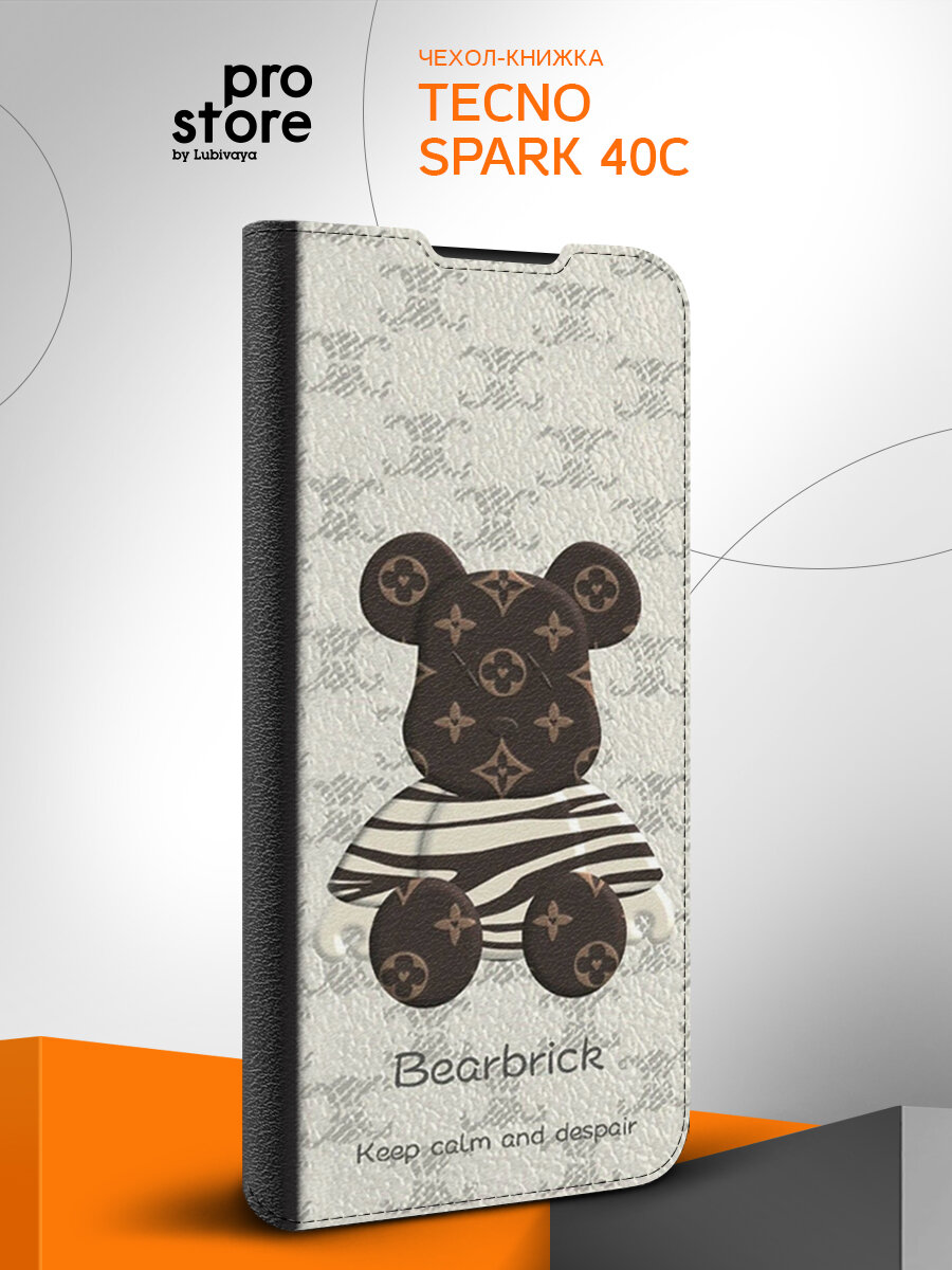 Чехол на Tecno Spark 40C / Техно Спарк 40С, экокожа, противоударный, с рисунком