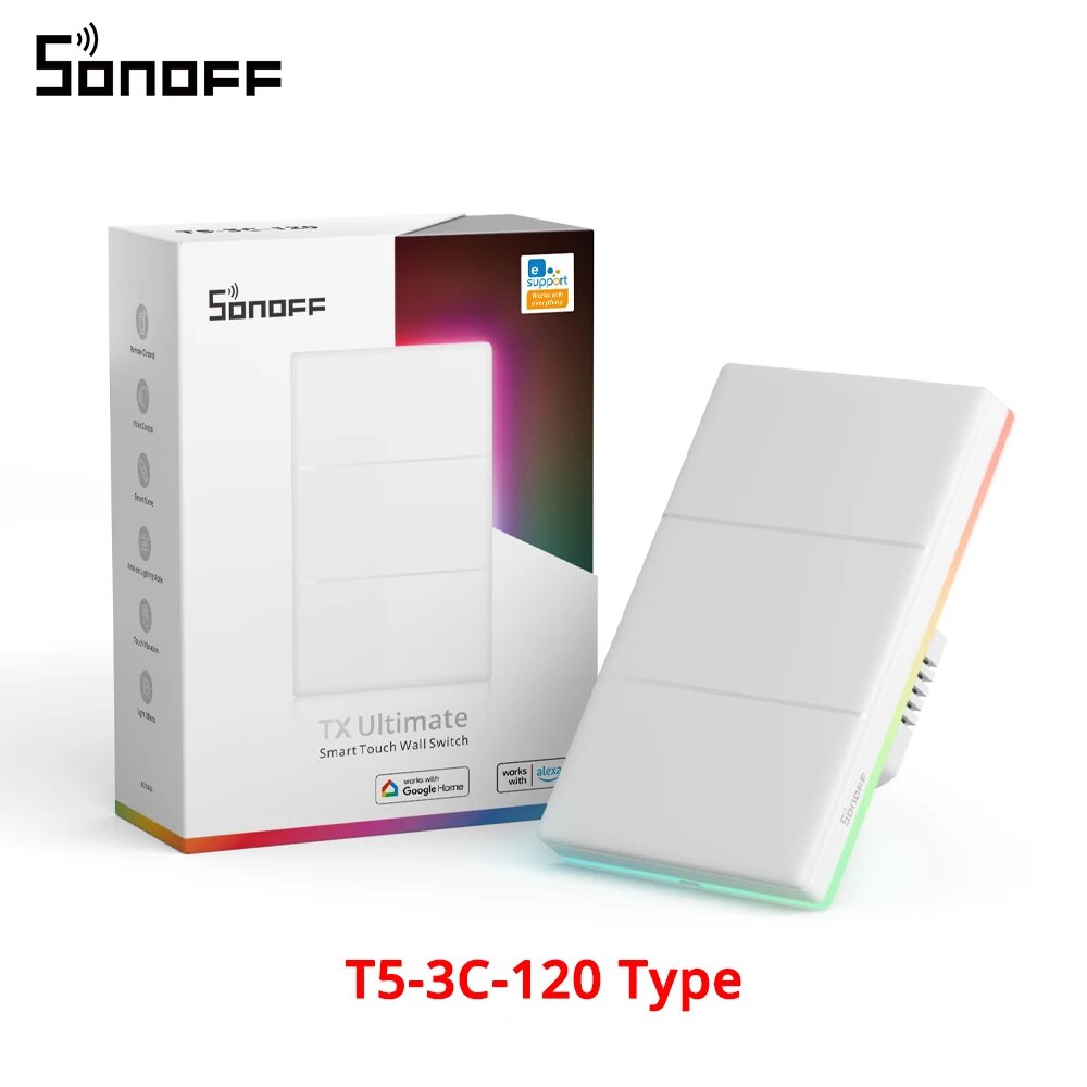 SONOFF T5 Wi-Fi умный выключатель света T5-3C-120