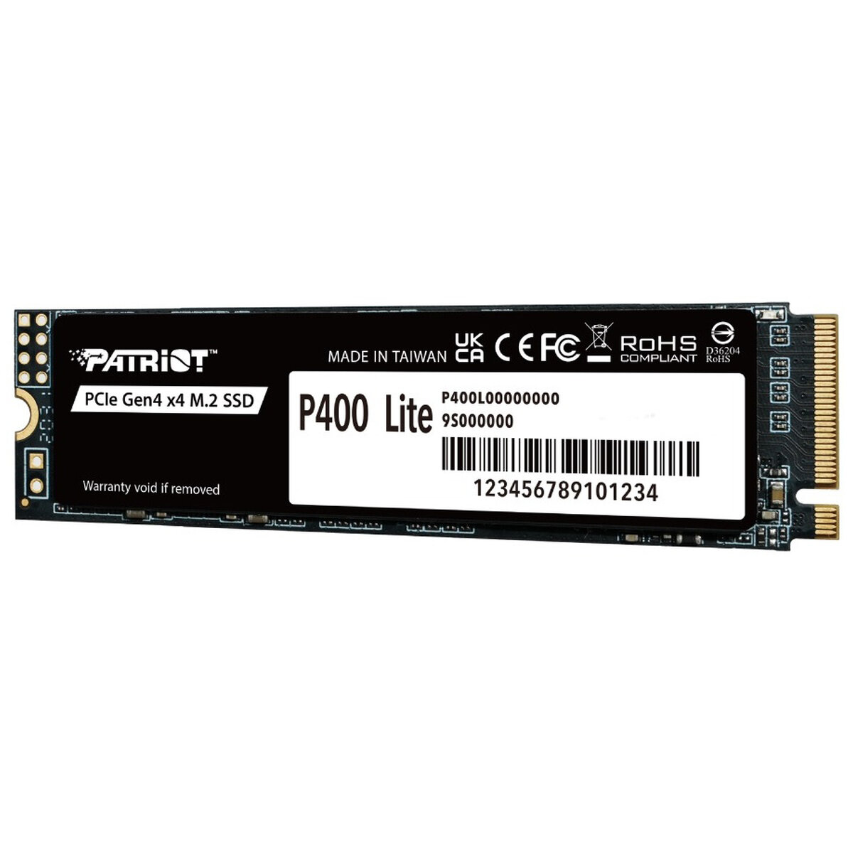 Накопитель SSD Patriot P400 Lite, 2 ТБ, M.2 2280 (P400LP2KGM28H)