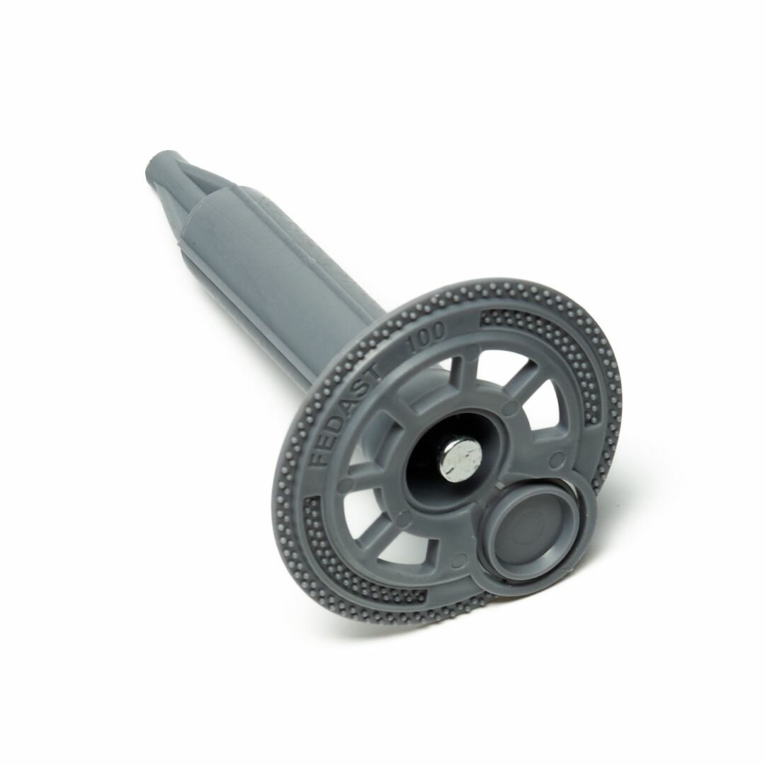 Тарельчатый дюбель гриб 100 мм с крышкой для газоблока IN100-90 (100 шт/уп) FEDAST (Только для монтажного пистолета FEDAST BWT 311)