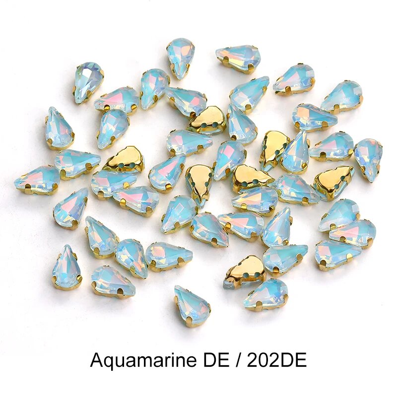 Стразы каплевидные Aquamarine DE 6x10 мм