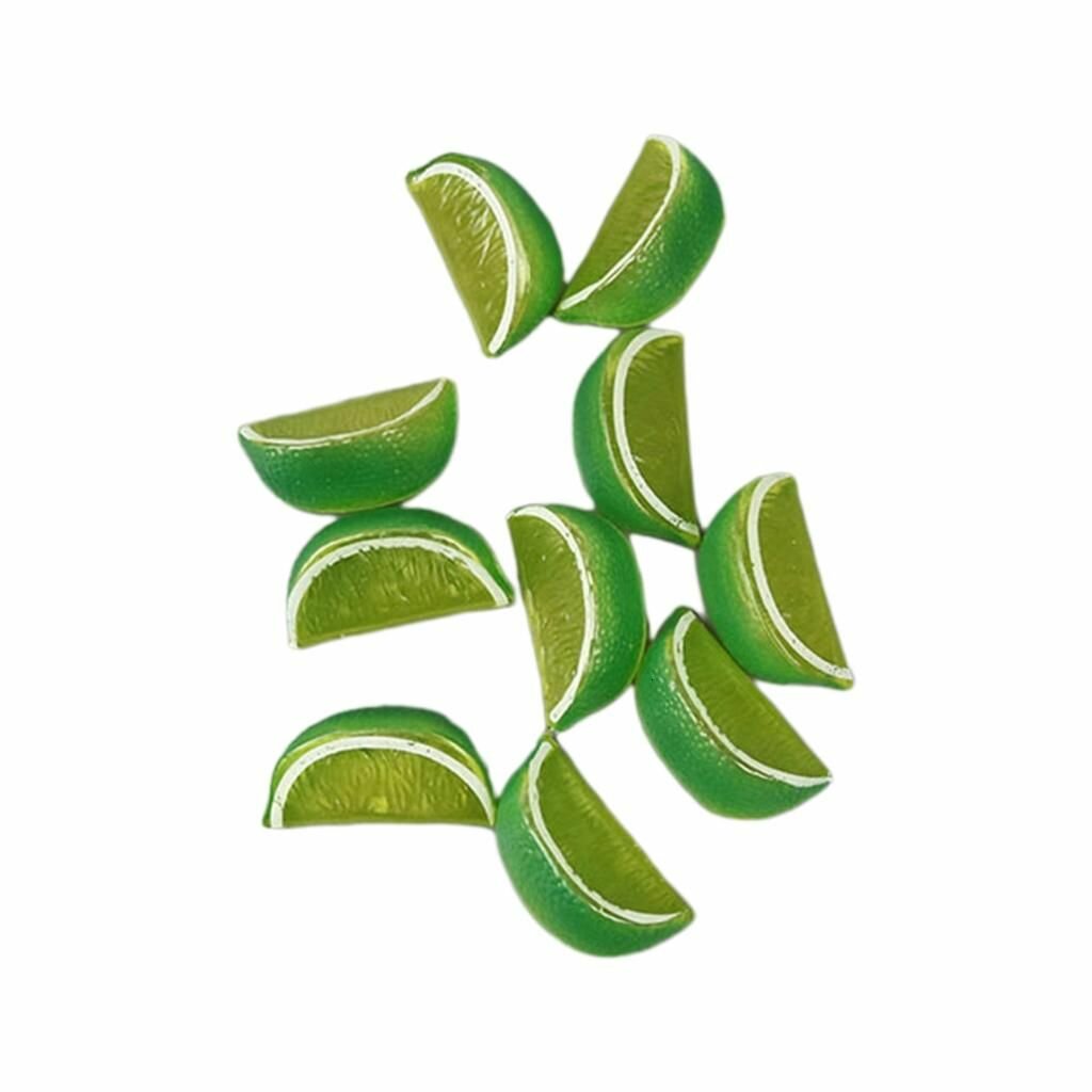 1 упаковка из 10 кусочков искусственных фруктов-зеленые