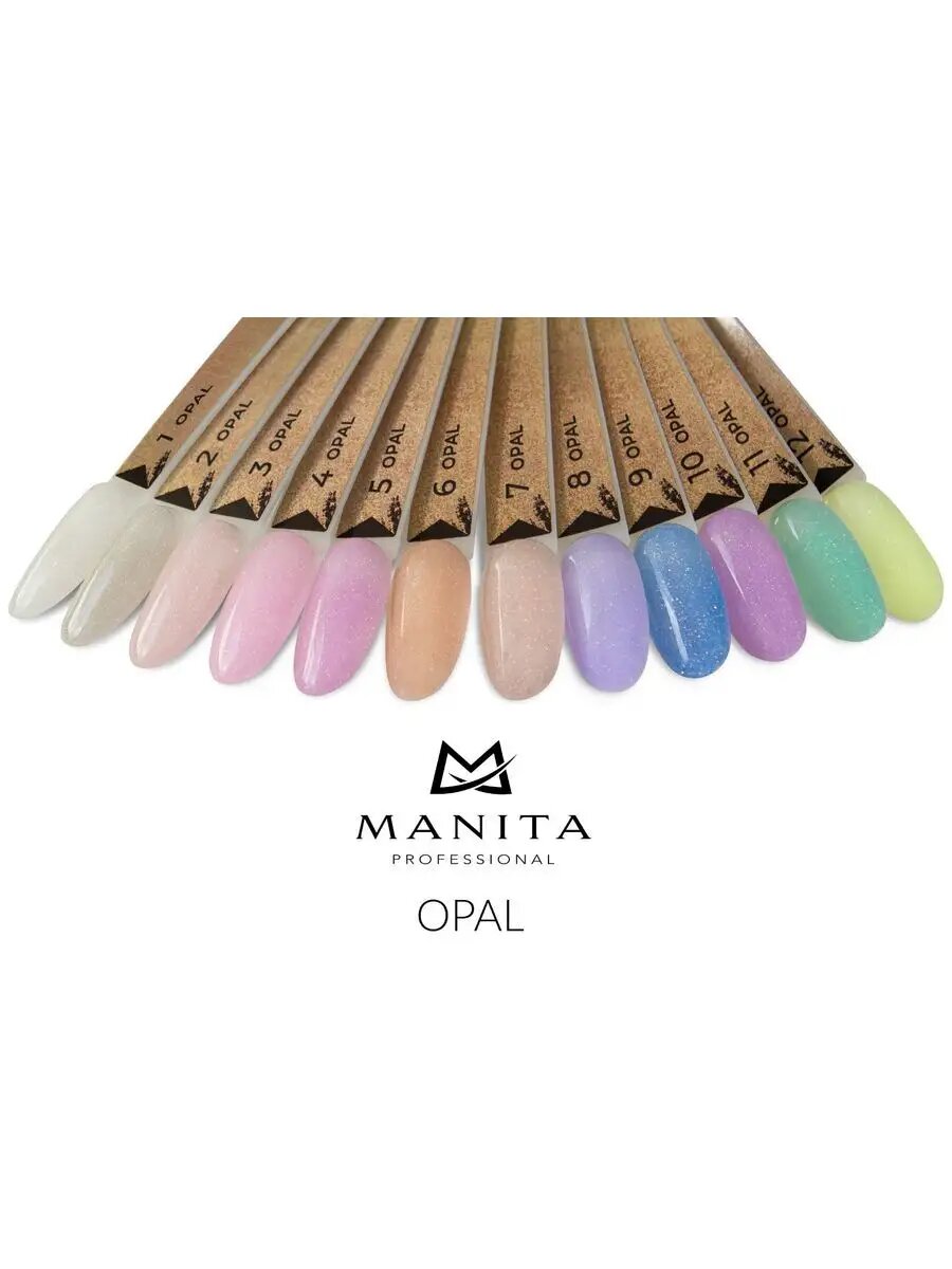 Набор гель-лаков MANITA Opal, для маникюра, с блестками, 12 цветов, самовыравнивающиеся, без запаха