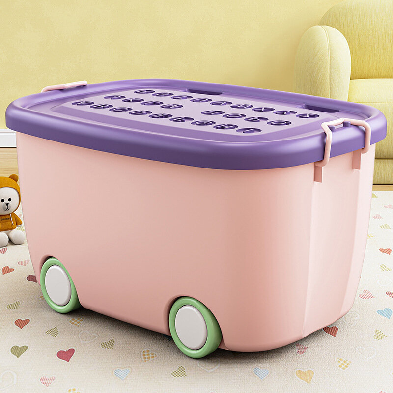 Ящик для хранения игрушек для домашнего использования, ящик для хранения детской одежды с колесами, органайзер для детских закусок и книг