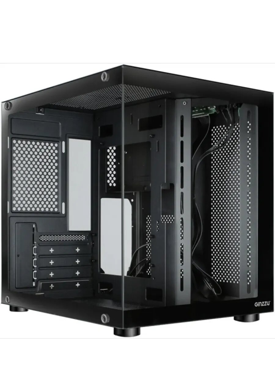 Корпус для ПК V100 закаленное стекло, AU mATX без БП