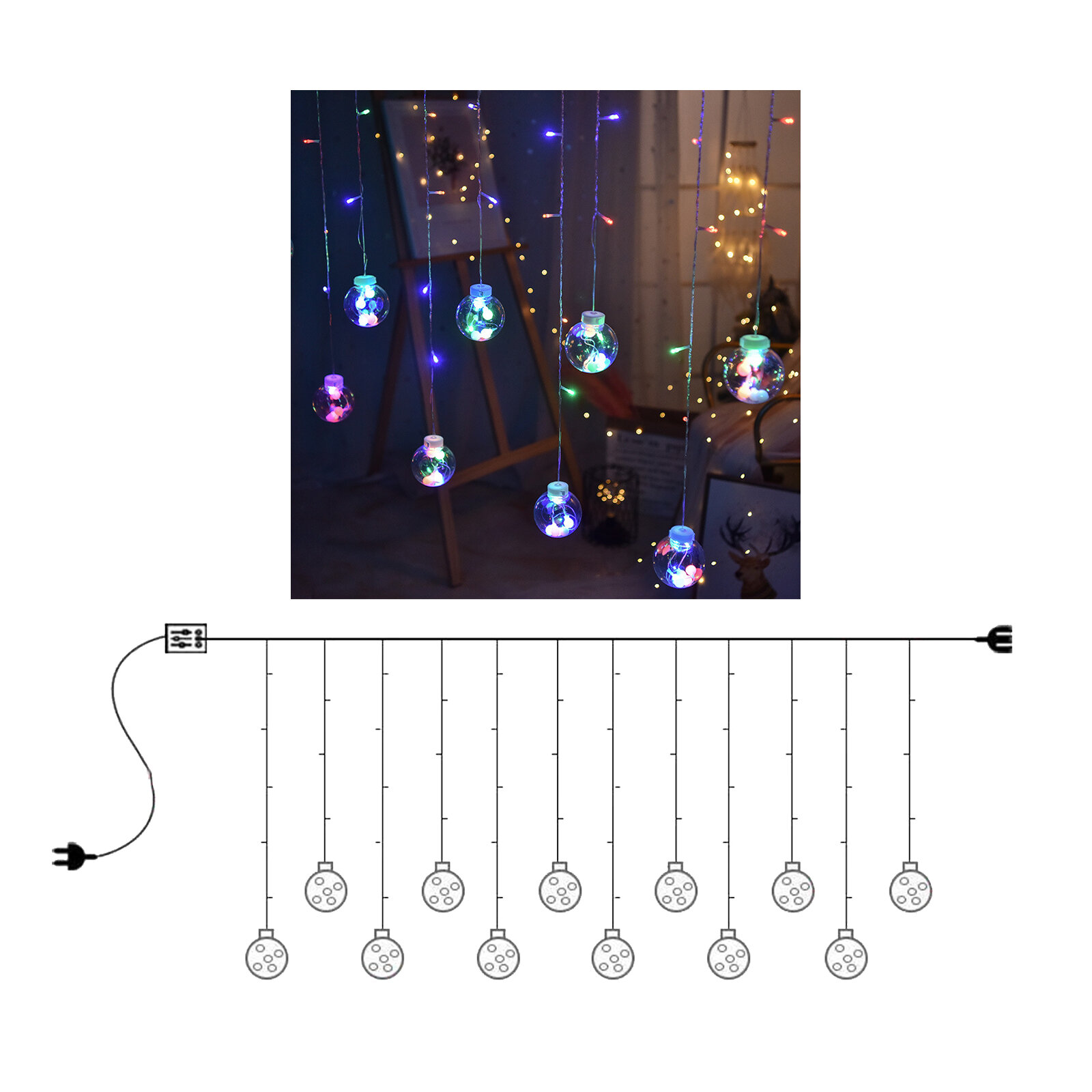 Гирлянды для штор в спальне, тёплые белые гирлянды для декора стен, фоновое освещение для свадебной вечеринки в девичьей комнате