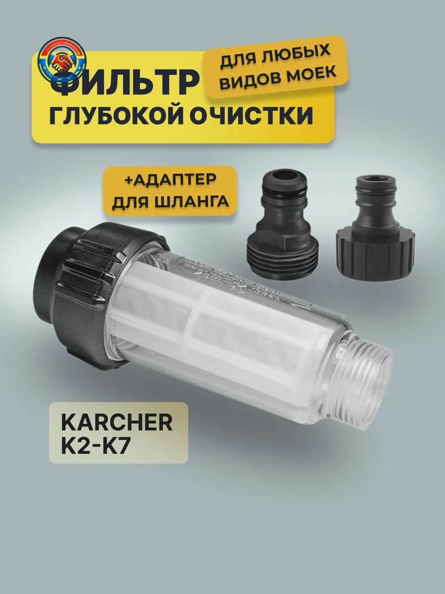 Фильтр грубой очистки для минимойки, защита аппарата высокого давления от песка и грязи, сменный картридж для автомойки Керхер, компактный предфильтр для авто