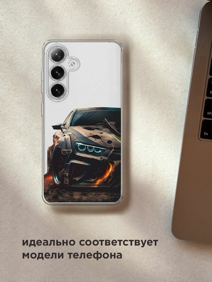 Чехол на Samsung Galaxy S24 / Самсунг S24 с принтом "На износ", прозрачный — фото 1