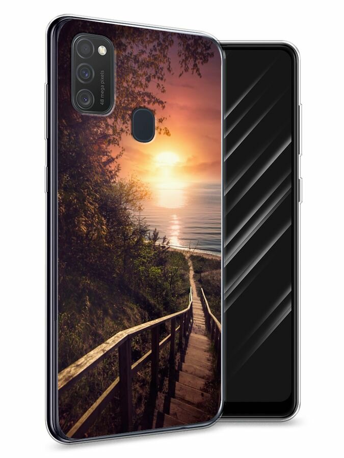 Чехол на Samsung Galaxy M21/M30s / Самсунг Галакси М21/M30s с принтом "Мост у воды"