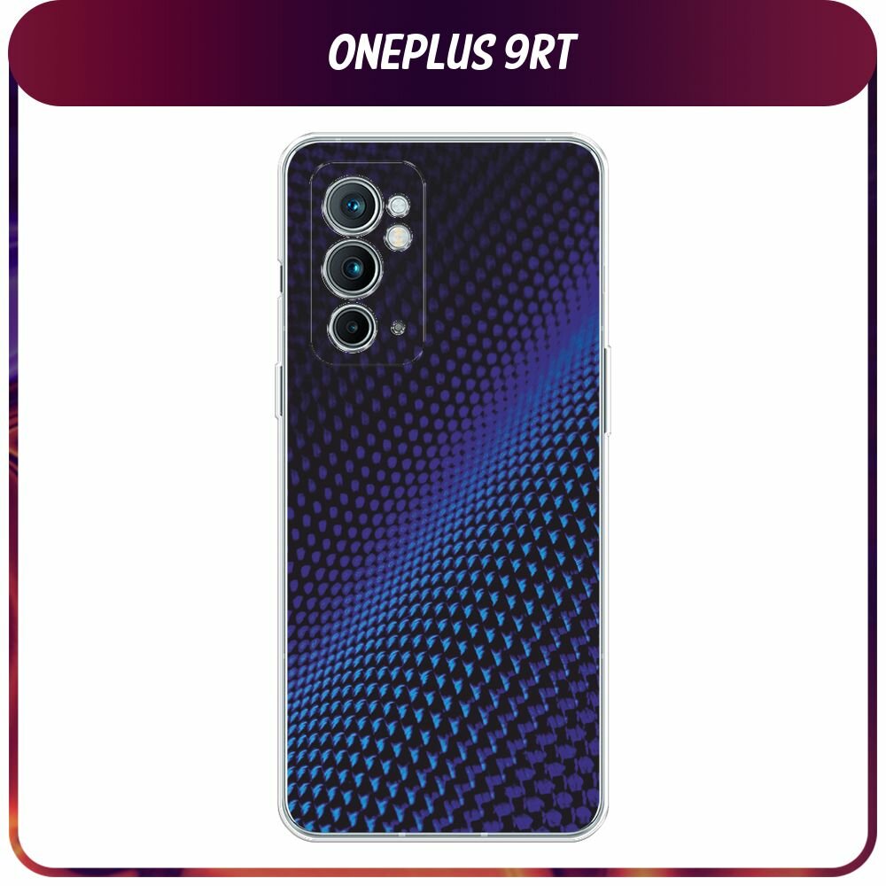 Силиконовый чехол на OnePlus 9RT / ВанПлас 9RT с принтом "Синий карбон"