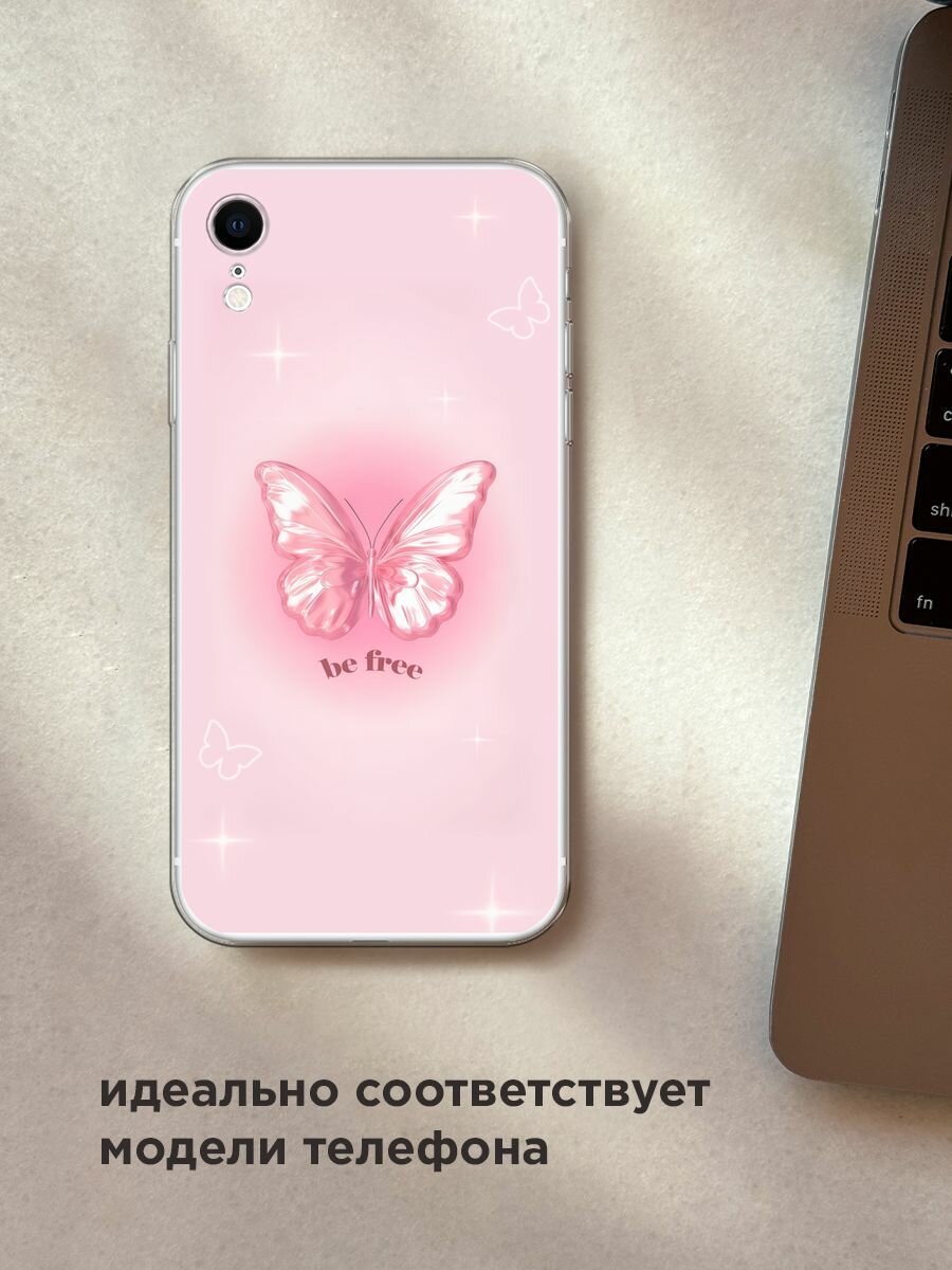 Чехол на Apple iPhone XR / Айфон XR с принтом "Be free butterfly 1" — фото 1