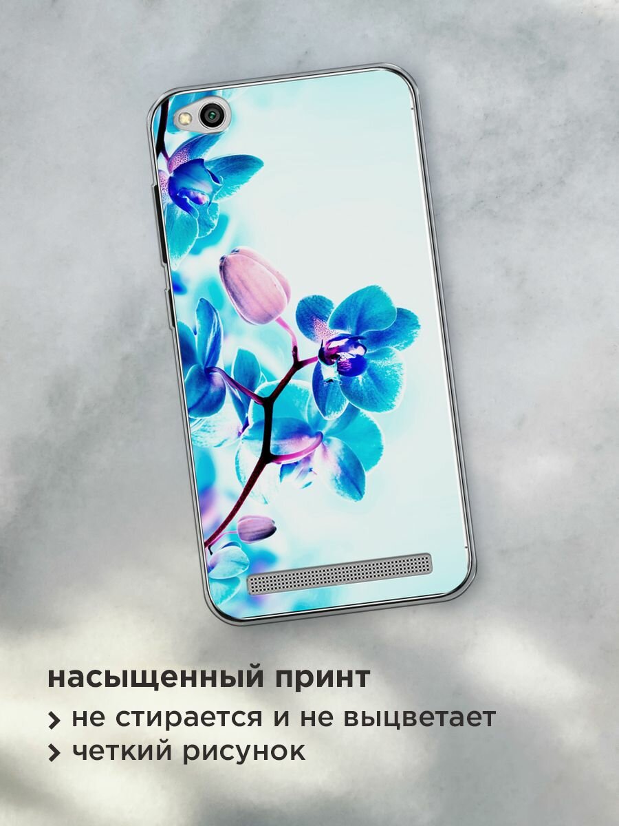 Чехол на Xiaomi Redmi 5A / Сяоми Редми 5а с принтом "Голубая орхидея" — фото 1