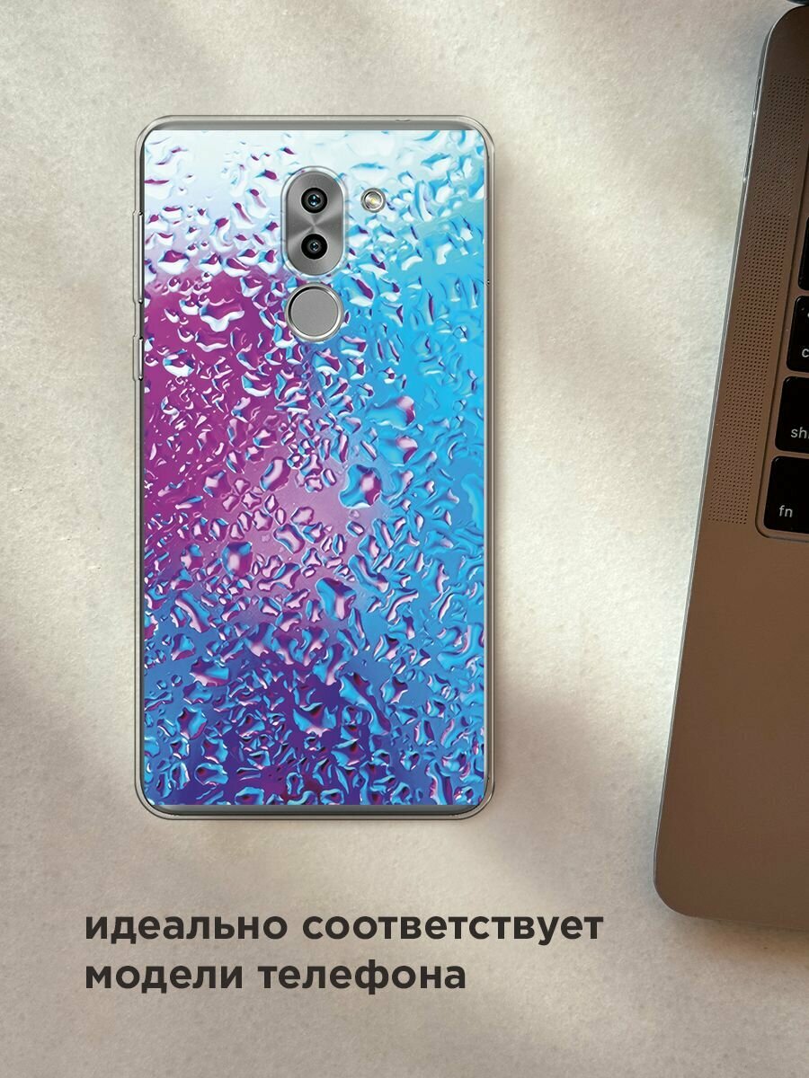 Силиконовый чехол на Honor 6X / Хонор 6Х с принтом "Капли на стекле" — фото 1