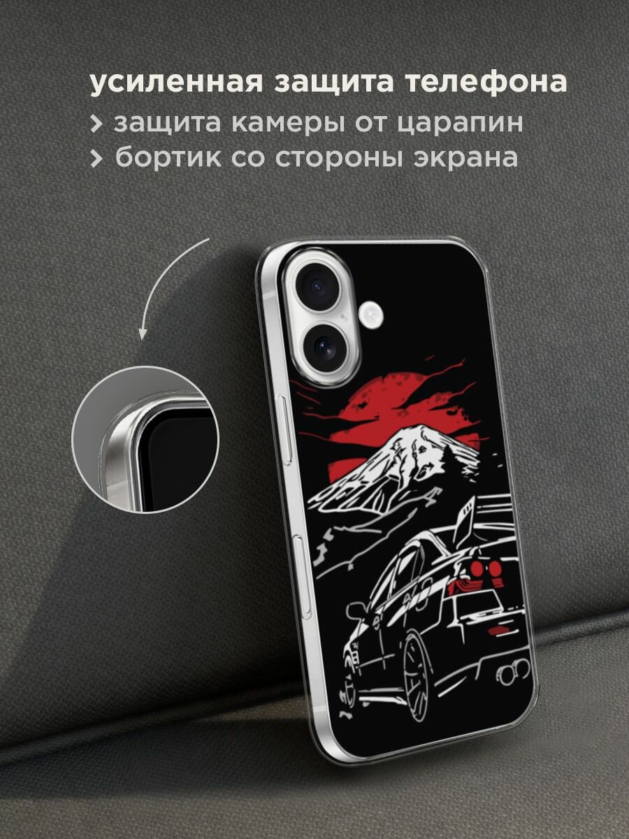 Чехол на Apple iPhone 17 / Айфон 17 с принтом "Машина в горах JDM" — фото 1