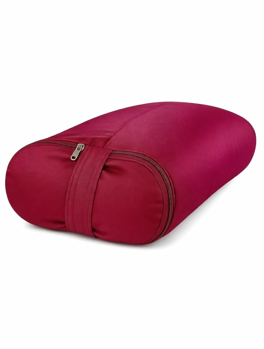 Валик с лузгой прямоугольный для интерьера 60х22х15 бордовый