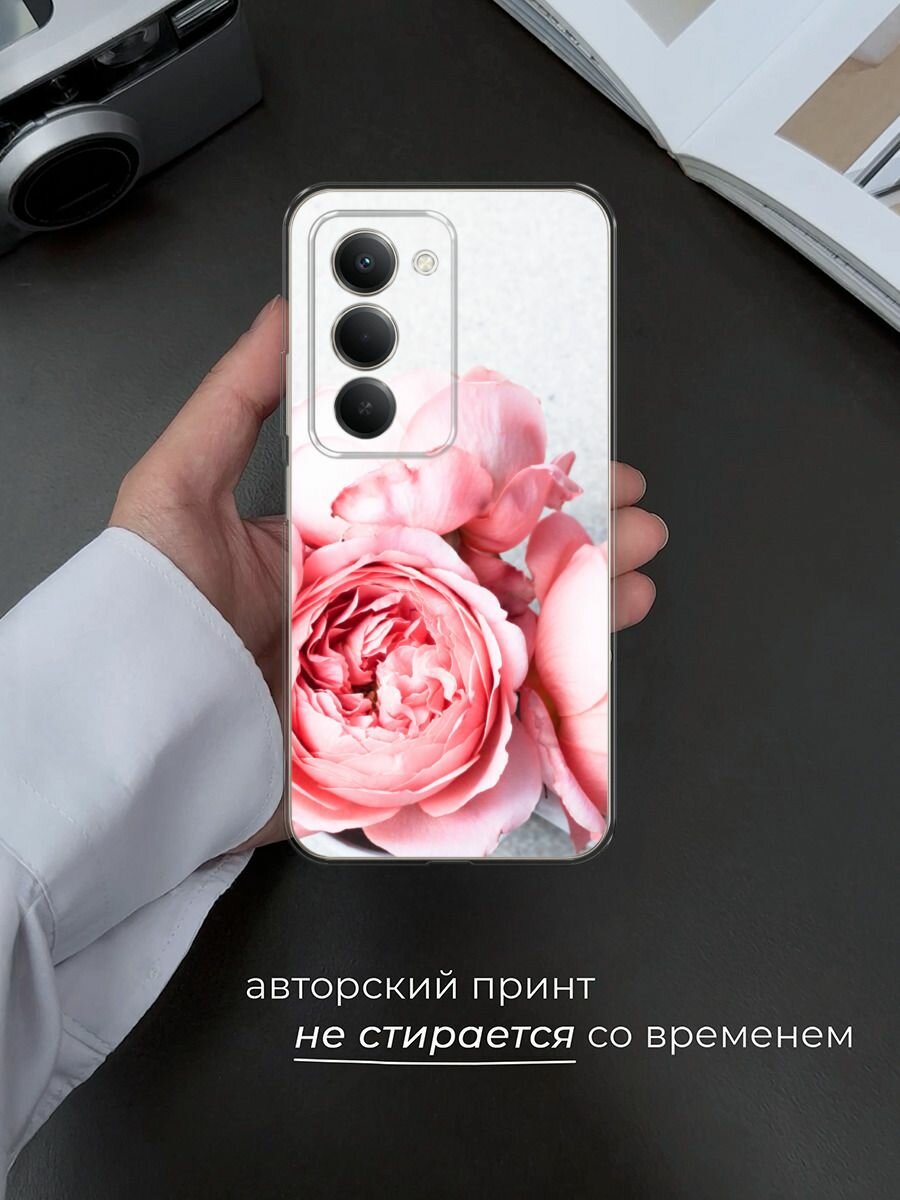 Чехол на Xiaomi Redmi 15 / Сяоми Редми 15 с принтом "Пионы на белом" — фото 1