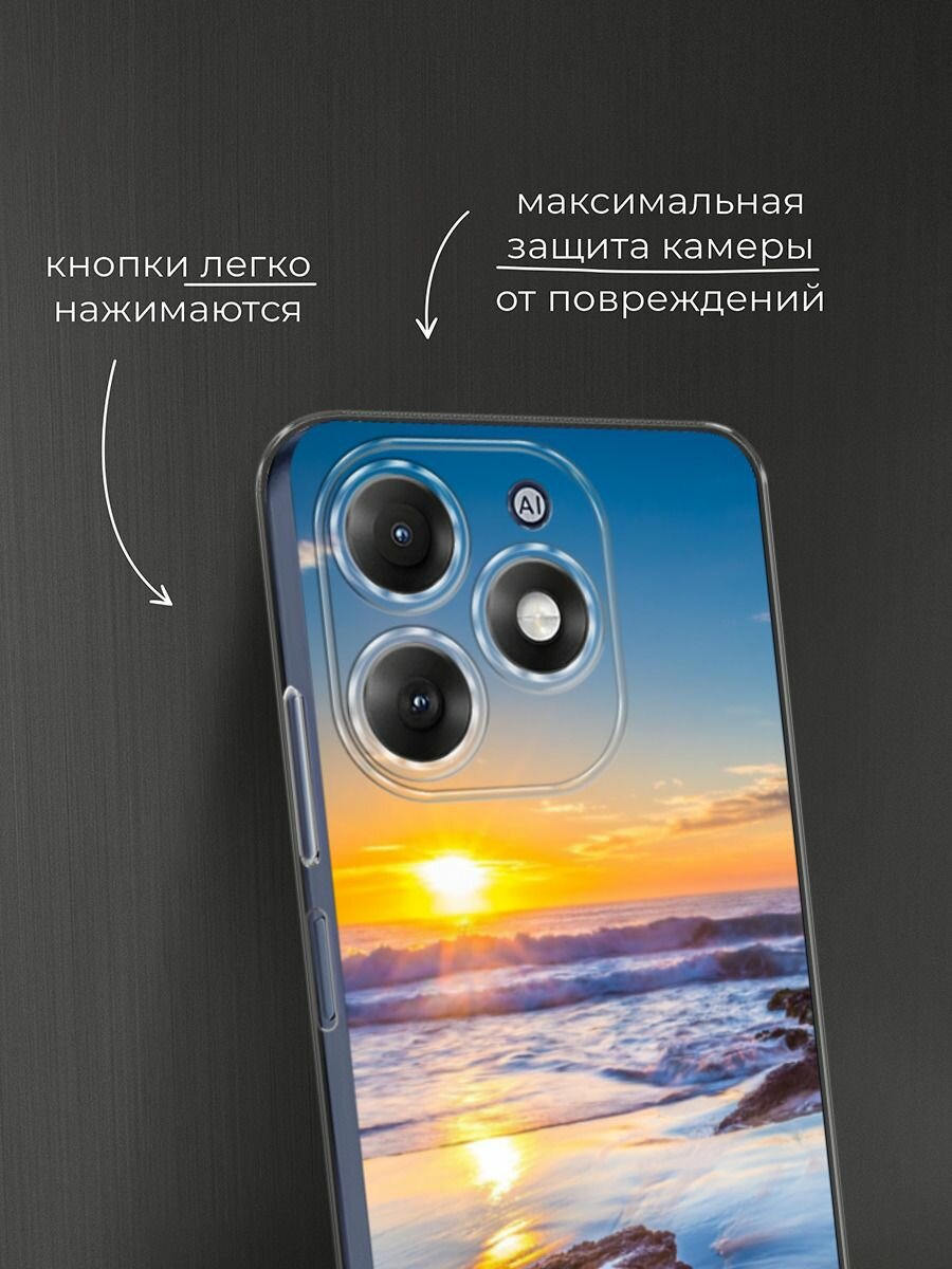 Силиконовый чехол на Itel A70 / Ител А70 с принтом "Восход 6" — фото 1
