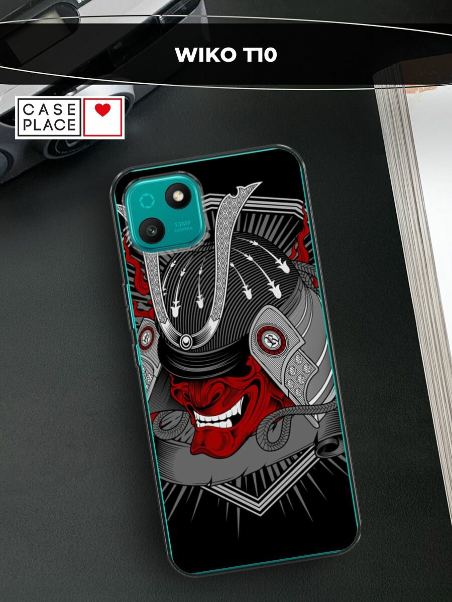 Чехол на Wiko T10 / Вико Т10 с принтом "Красная маска самурая"