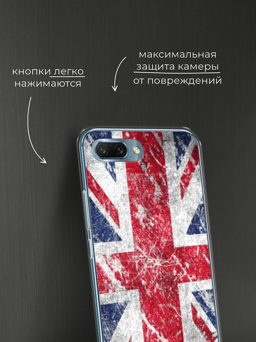 Силиконовый чехол на Honor 10 / Хонор 10 с принтом "Флаг британский" — фото 1