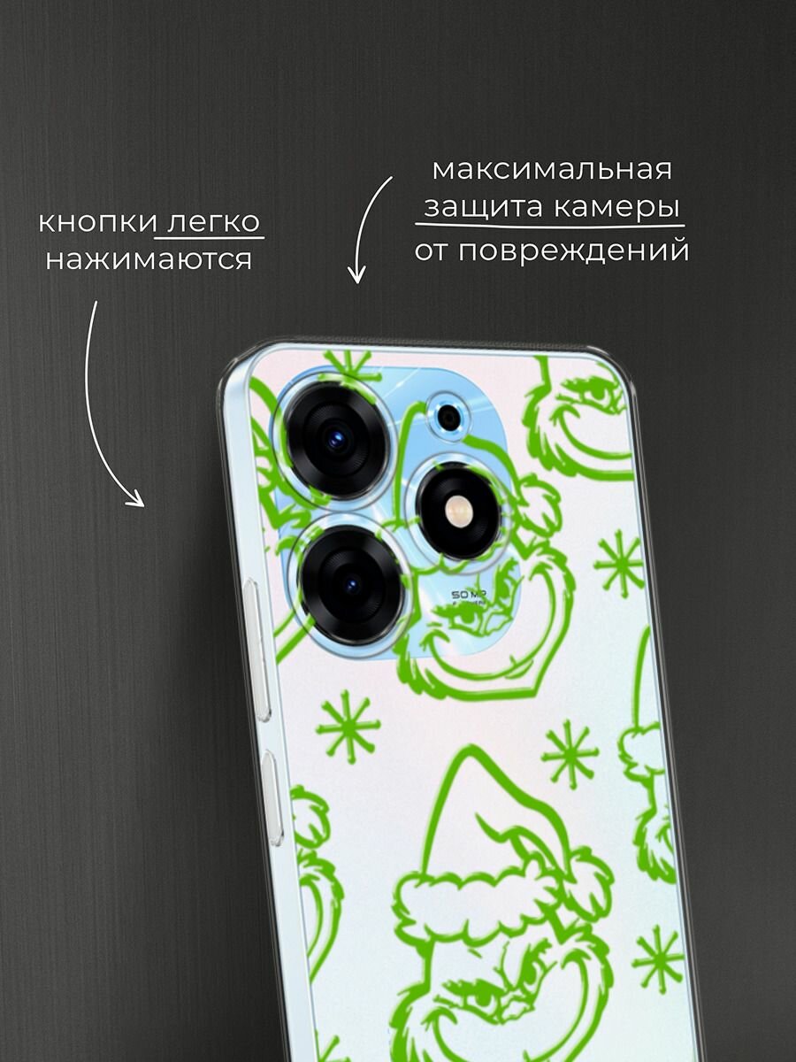 Чехол на Tecno Spark 10 Pro / Текно Спарк 10 Про с принтом "Зеленый Гринч 3" — фото 1