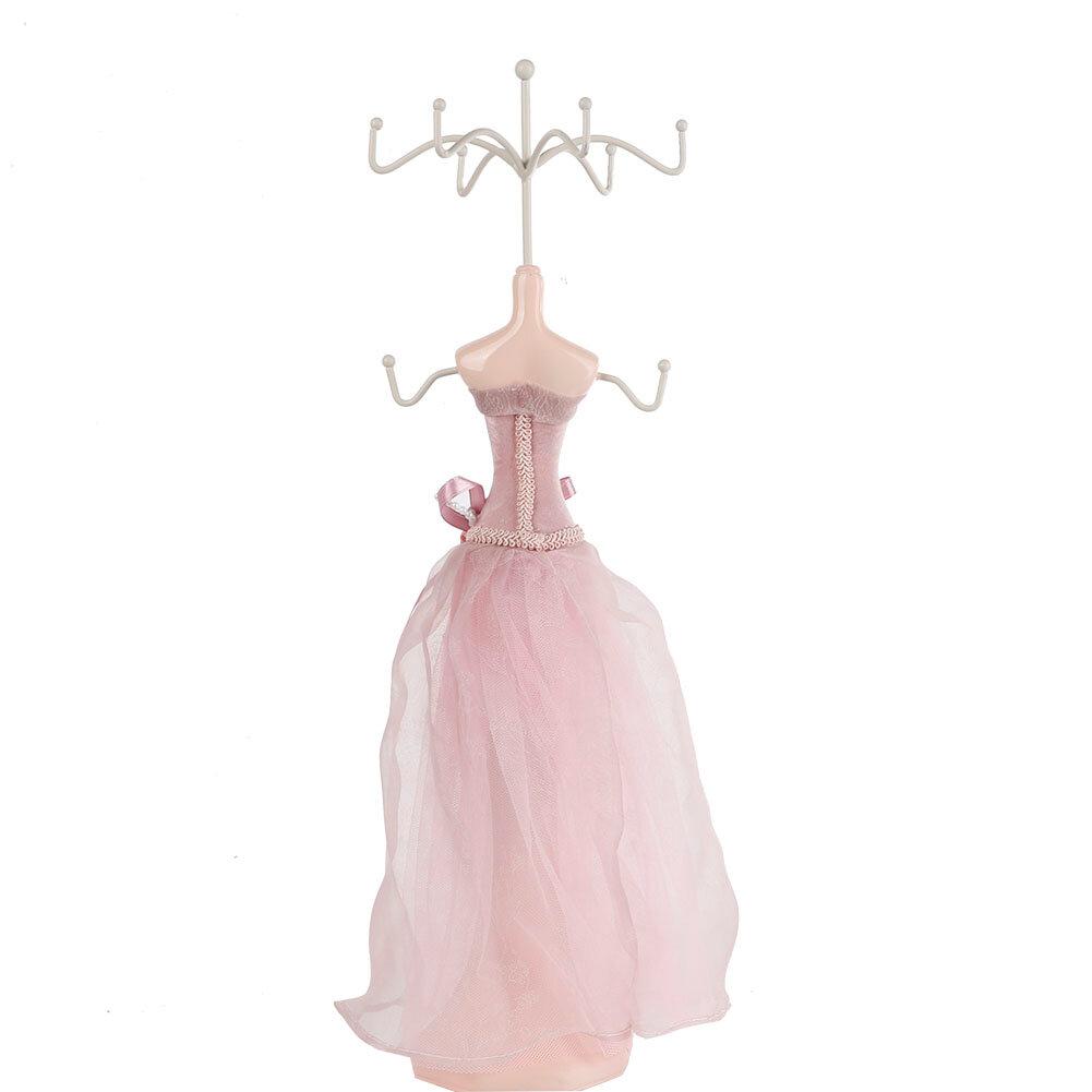 Элегантная стойка-манекен для демонстрации украшений с платьем, туфлями на каблуках, серьгами, колье и кольцами, большая модель