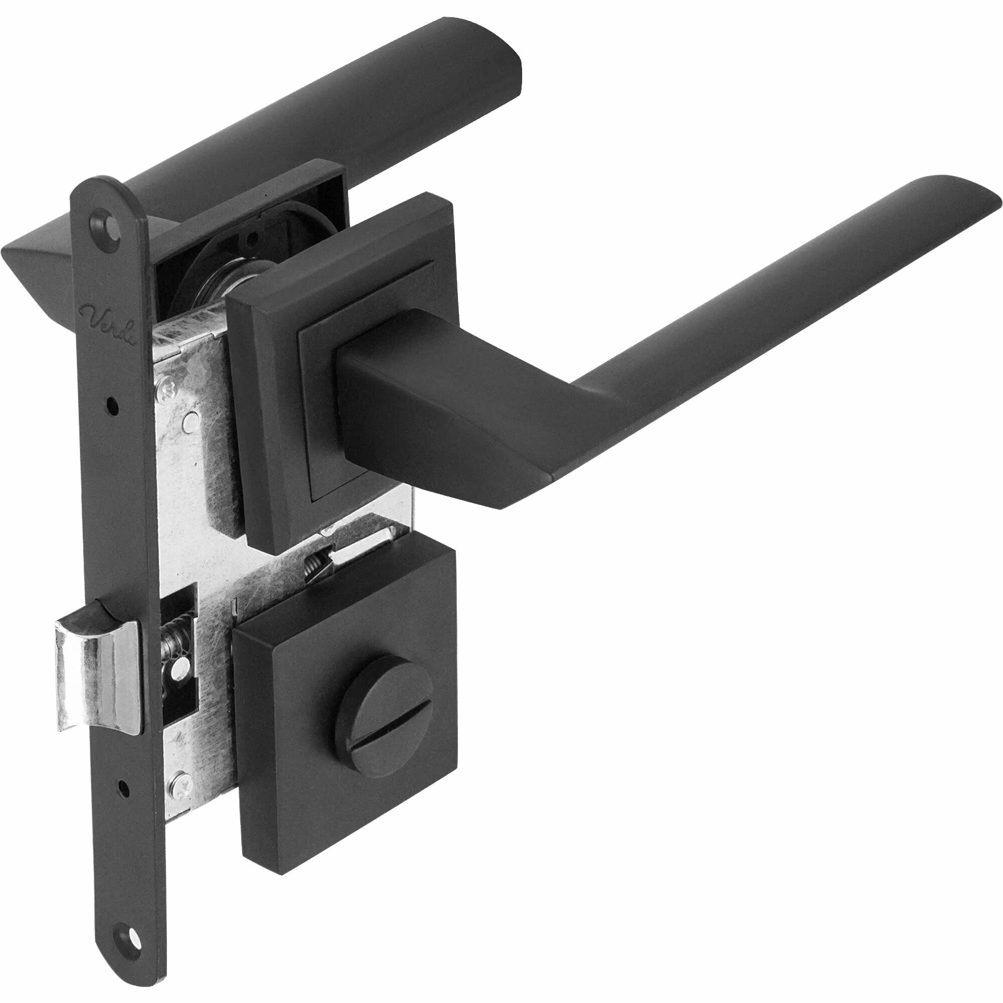 139 BL дверные ручки с запиранием комплект черного цвета стильный набор из стали