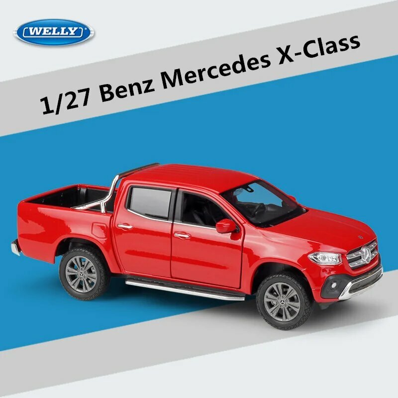 Модель внедорожника WELLY 1:27 Mercedes-Benz X-Class из сплава, литая металлическая модель внедорожника, имитация автомобиля, детская игрушка в подарок, Red