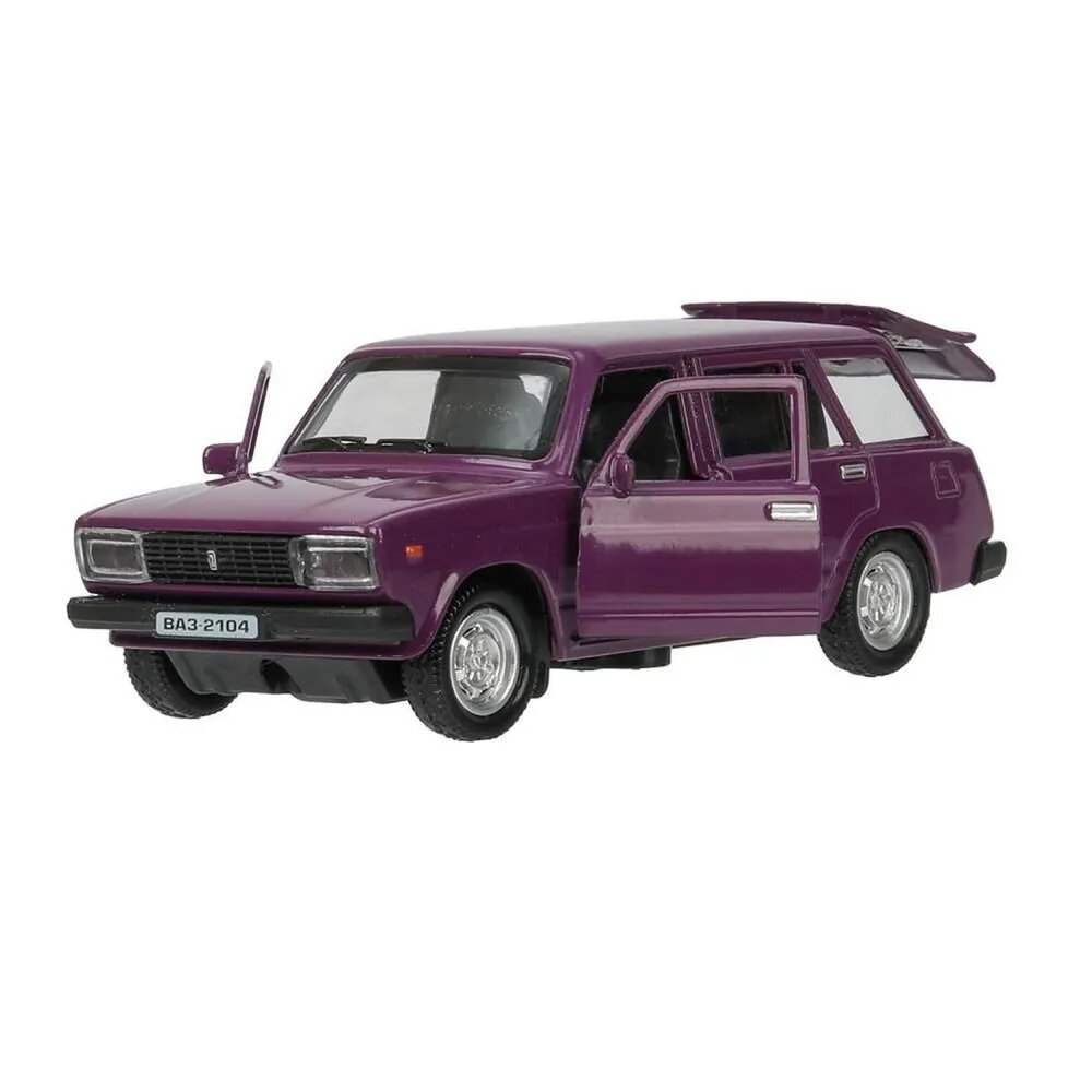 Машинка металлическая инерционная Технопарк ВАЗ-2104 Жигули 12 см, цвет - баклажан