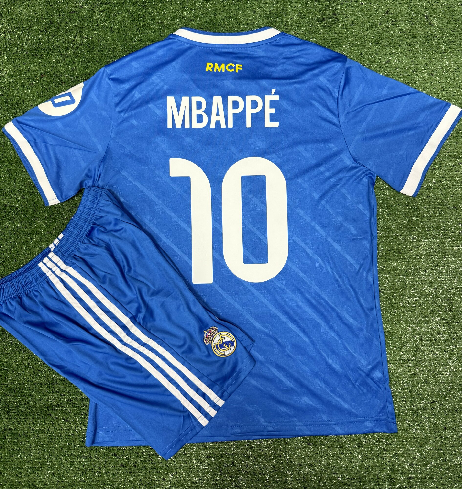 Футболка спортивная  Мбаппе Реал Мадрид Mbappe детская, размер 28, синий — фото 1