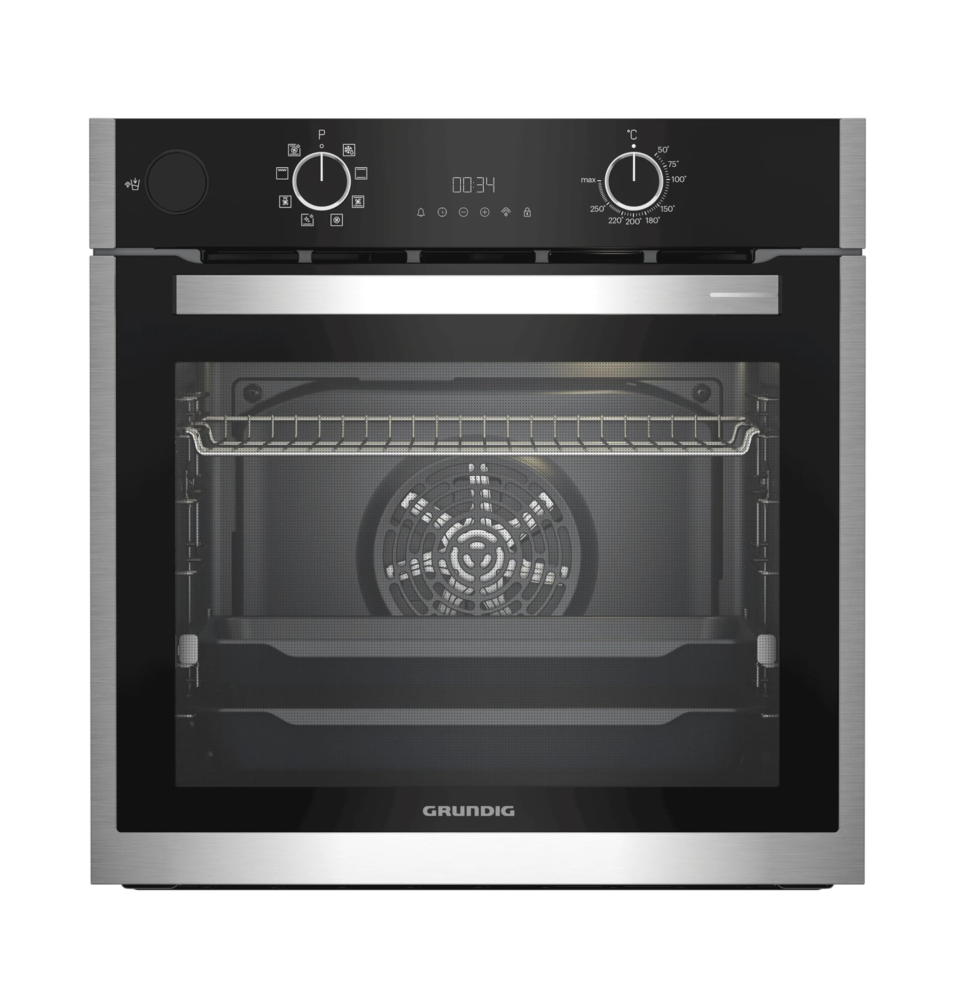 Электрический духовой шкаф Grundig GEBD19300B, черный/нержавеющая сталь