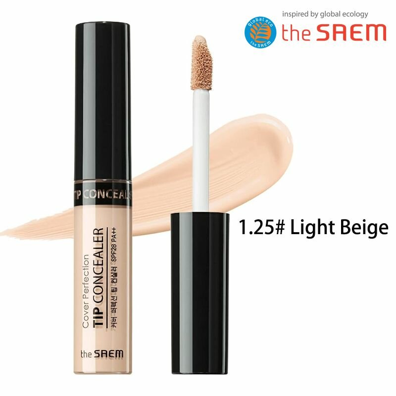 The Saem Cover Perfection Tip Concealer SPA28/PA++,6.5 гр ( 1.25 Light Beige ) Консиллер для лица и глаз, Корея кремовый корректор для кожи