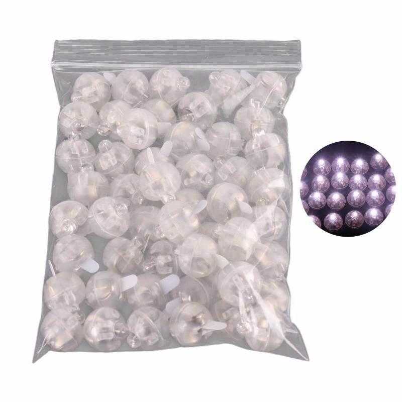 50 шт LED светящиеся шары для вечеринок, Белый