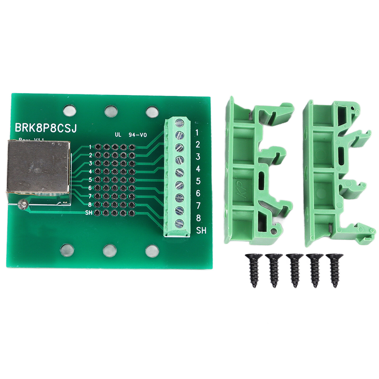 Коммутационная плата RJ45 Колено Конвертер сетевого порта Клеммная колодка BRK8P8CSJ с кронштейном