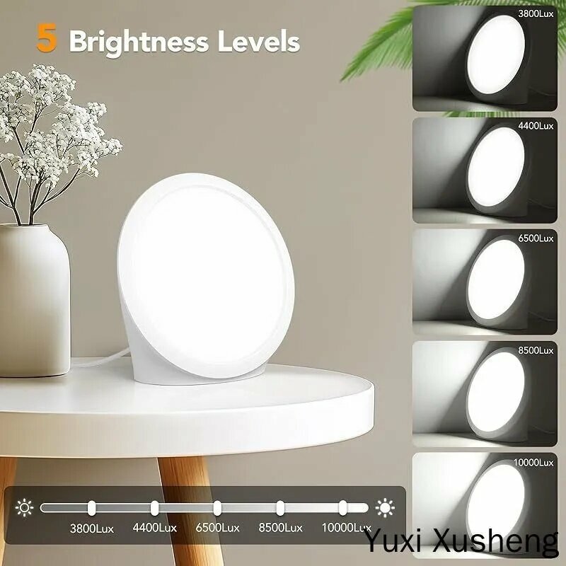 Лампа светотерапии, биомиметический солнечный свет, 5уровней яркости, 3 цветов