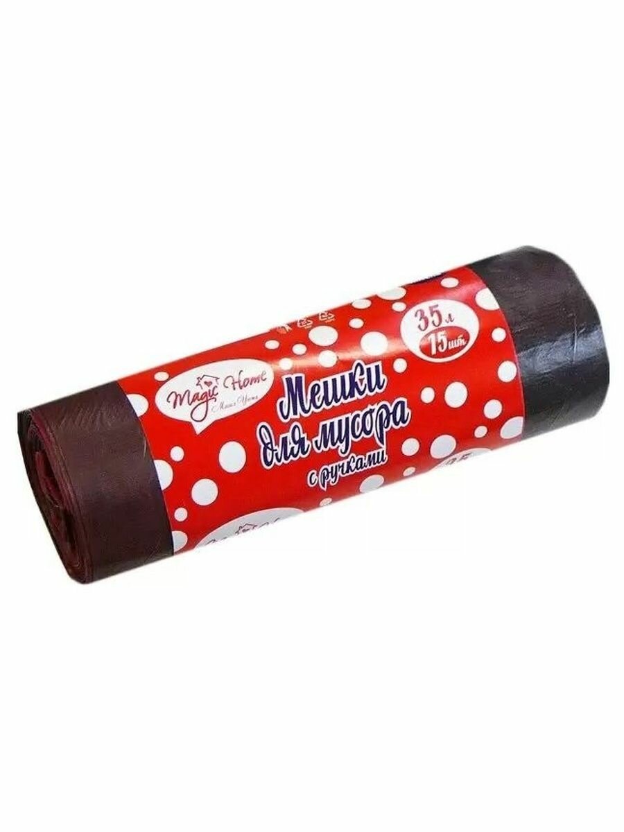Мешки для мусора 35 л 15 шт 14 мкм/HDPE/ с ручками