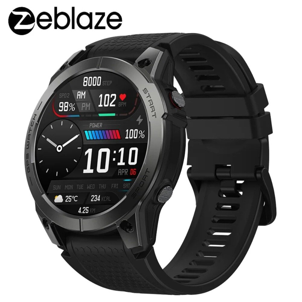 Zeblaze Stratos 3 GPS Sport Smart Watch Умные Часы С AMOLED-дисплеем Ultra HD, Встроенным GPS И Bluetooth Для Вызова
