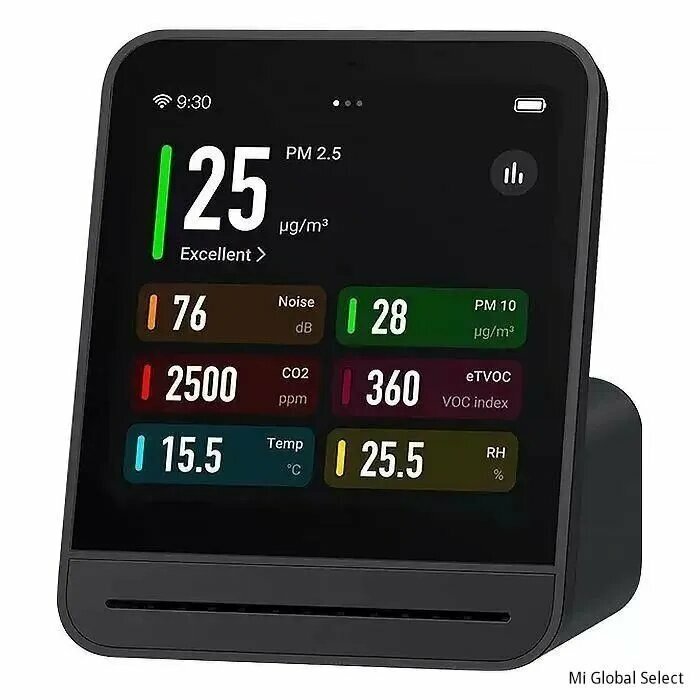 Mijia Анализатор качества воздуха Qingping Air Monitor 2 Black, черный