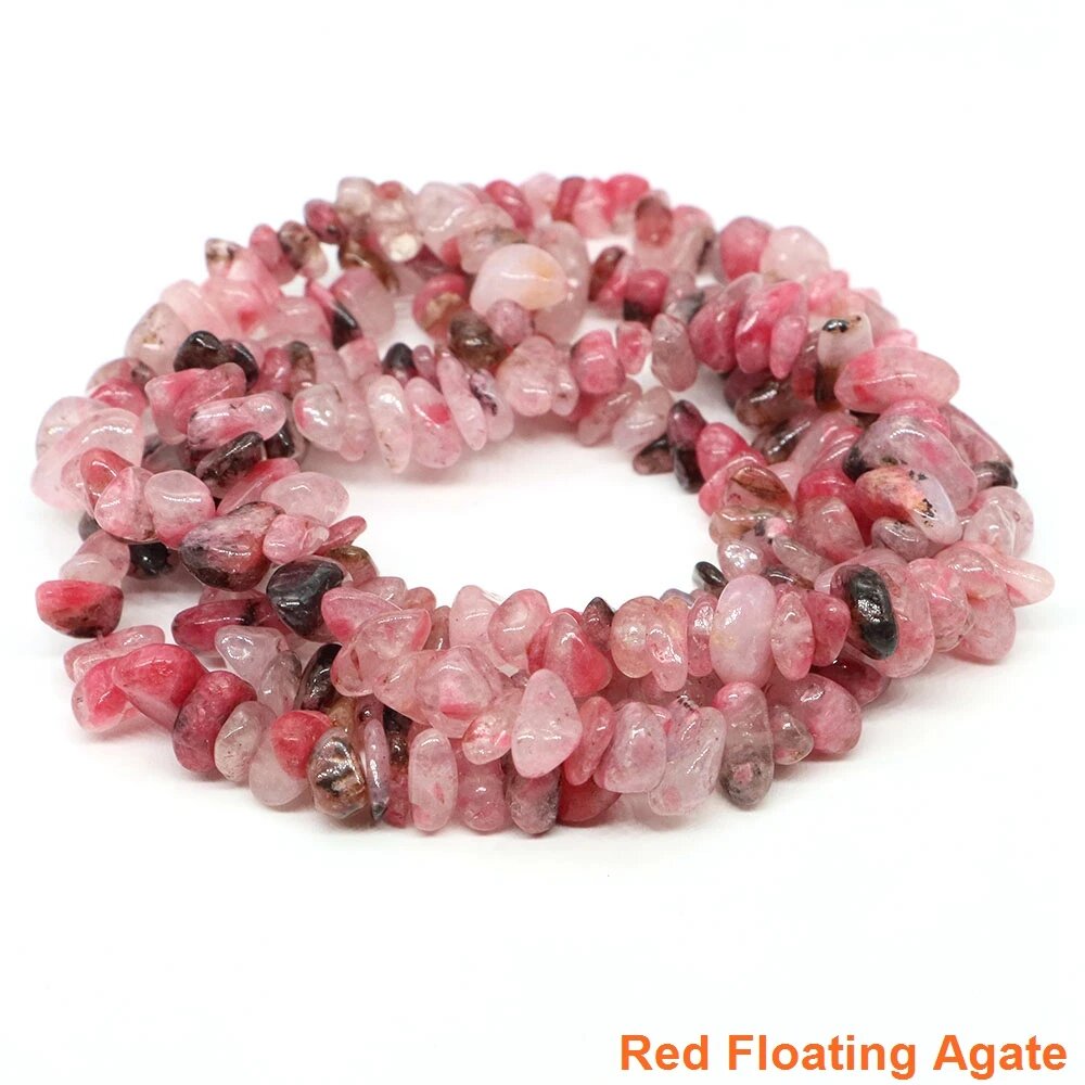 Хрустальные камни для украшений Розовый, 5-8mm 32inches, Red Floating Agate