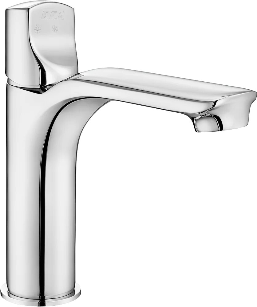 Смеситель для раковины E.C.A. Myra 102108986HEX хром, глянцевый, кран для ванной в раковину, из латуни, рычажный, с керамическим картриджем