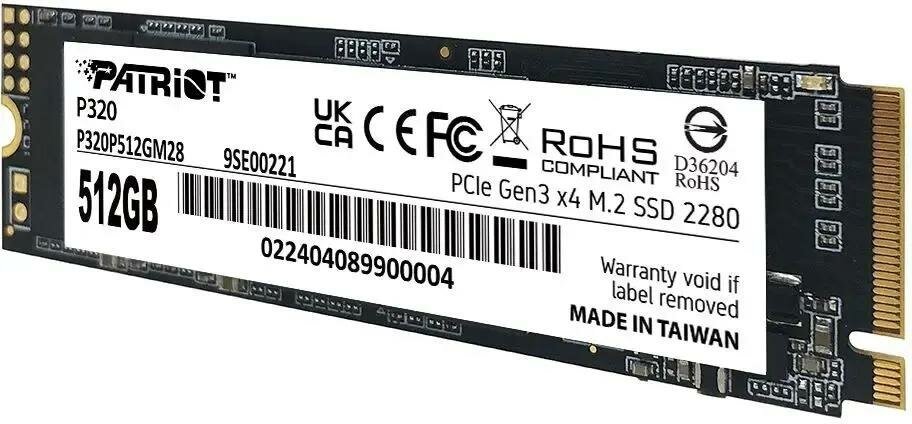 Накопитель SSD Patriot PCIe 3.0 x4 512GB P320P512GM28 P320 M.2 2280