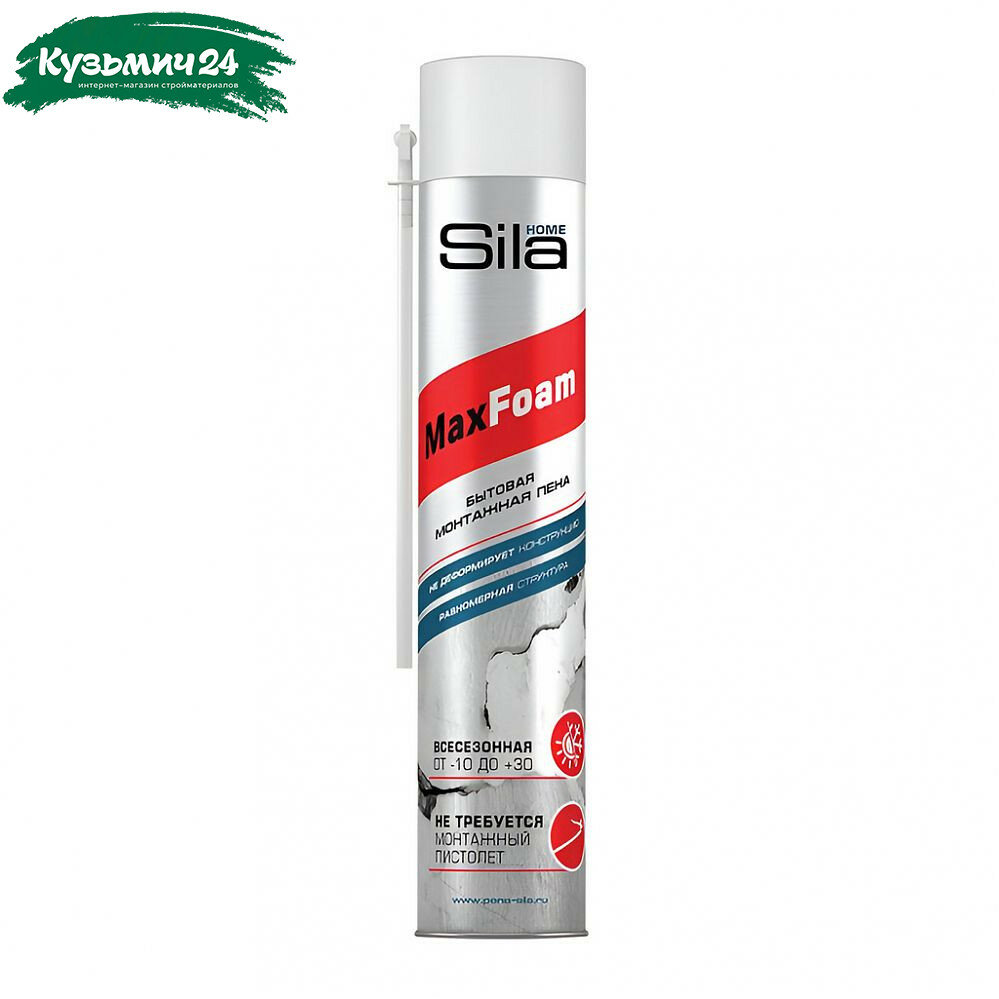 Пена монтажная Sila Home Max Foam A1477Z, бытовая, всесезонная, 750 мл