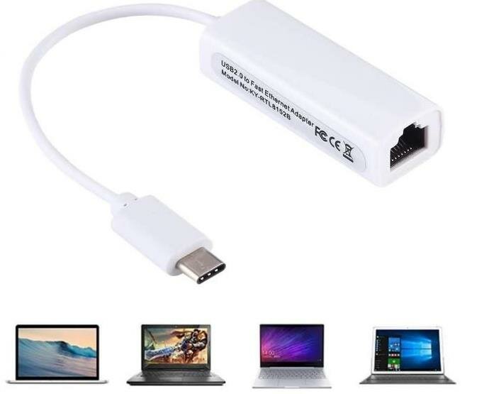Type c адаптер Ethernet для локальной вычислительной сети RJ45 100 Мбит