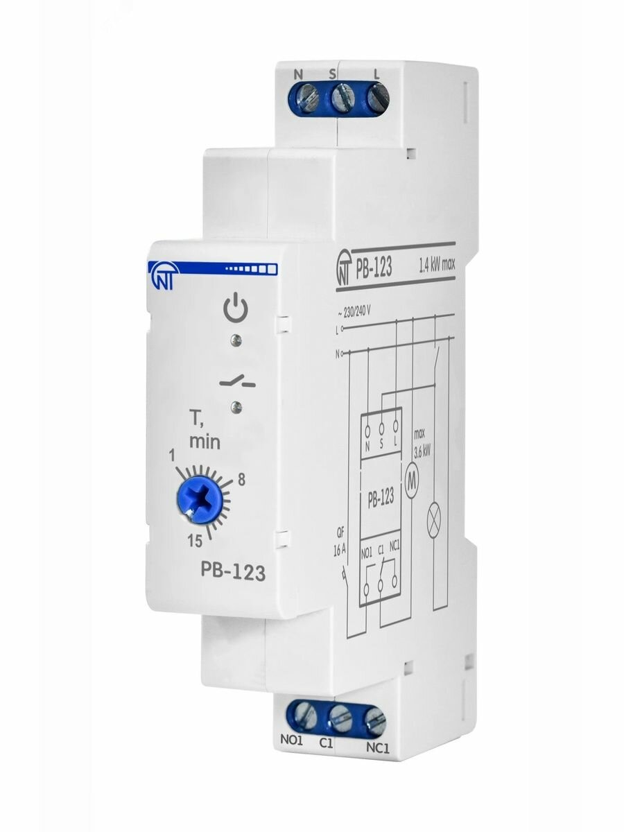 Реле времени для вентилятора РВ-123 Новатек-Электро 16 А 1 фаза