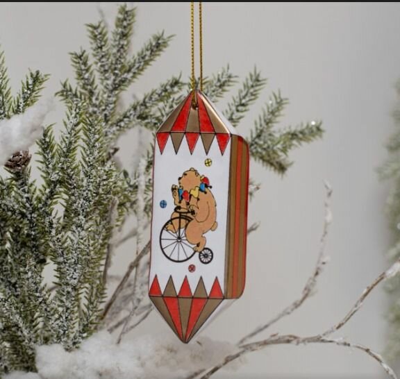 Елочное украшение "Конфета "Медведь" Ярославская керамическая мануфактура, керамика, коричневая, 2х8,5 см