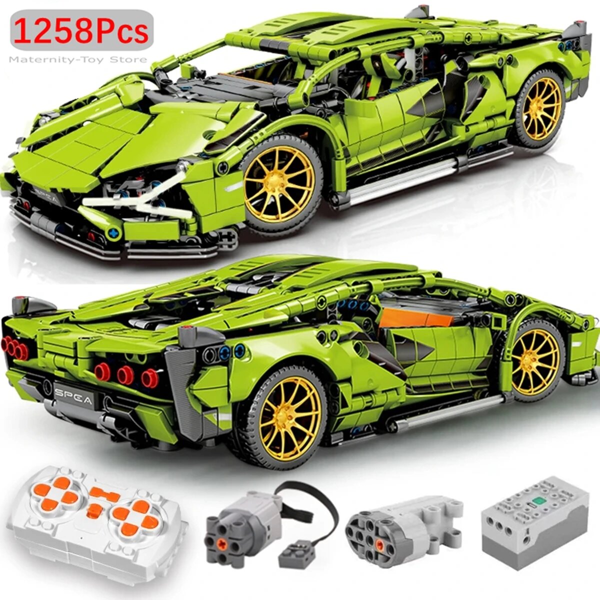 Конструктор SEMBO BLOCK, гоночный автомобиль с RC, 1258 деталей
