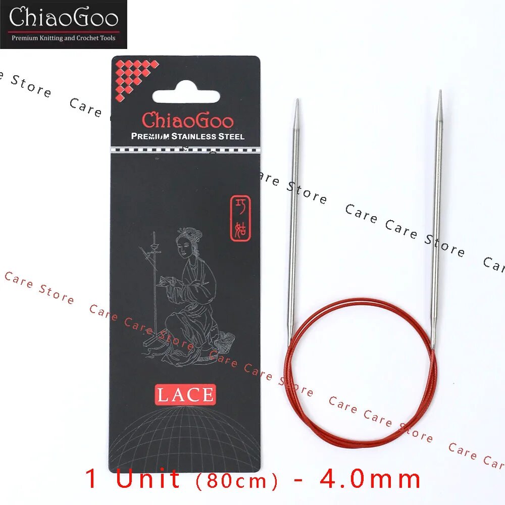Круговые спицы ChiaoGoo 80 см из нержавеющей стали 80cm 1Piece 4.0mm