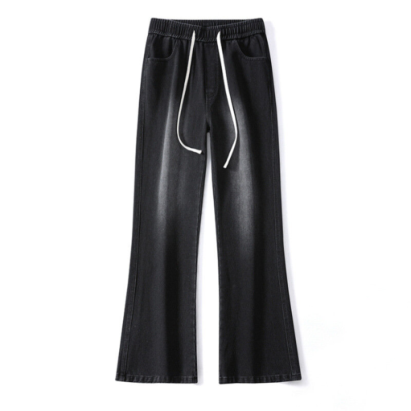 Слим тапер KLQ Круто Весенние микро-фляр KLQ мужские американские хайстрит широкие штаны стирка ретро состаренные повседневные, Размер_2XL