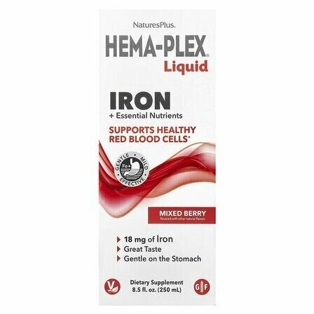 Natures Plus Железо Hema-Plex Liquid (250 мл.) в жидкой форме, вкус - ягоды
